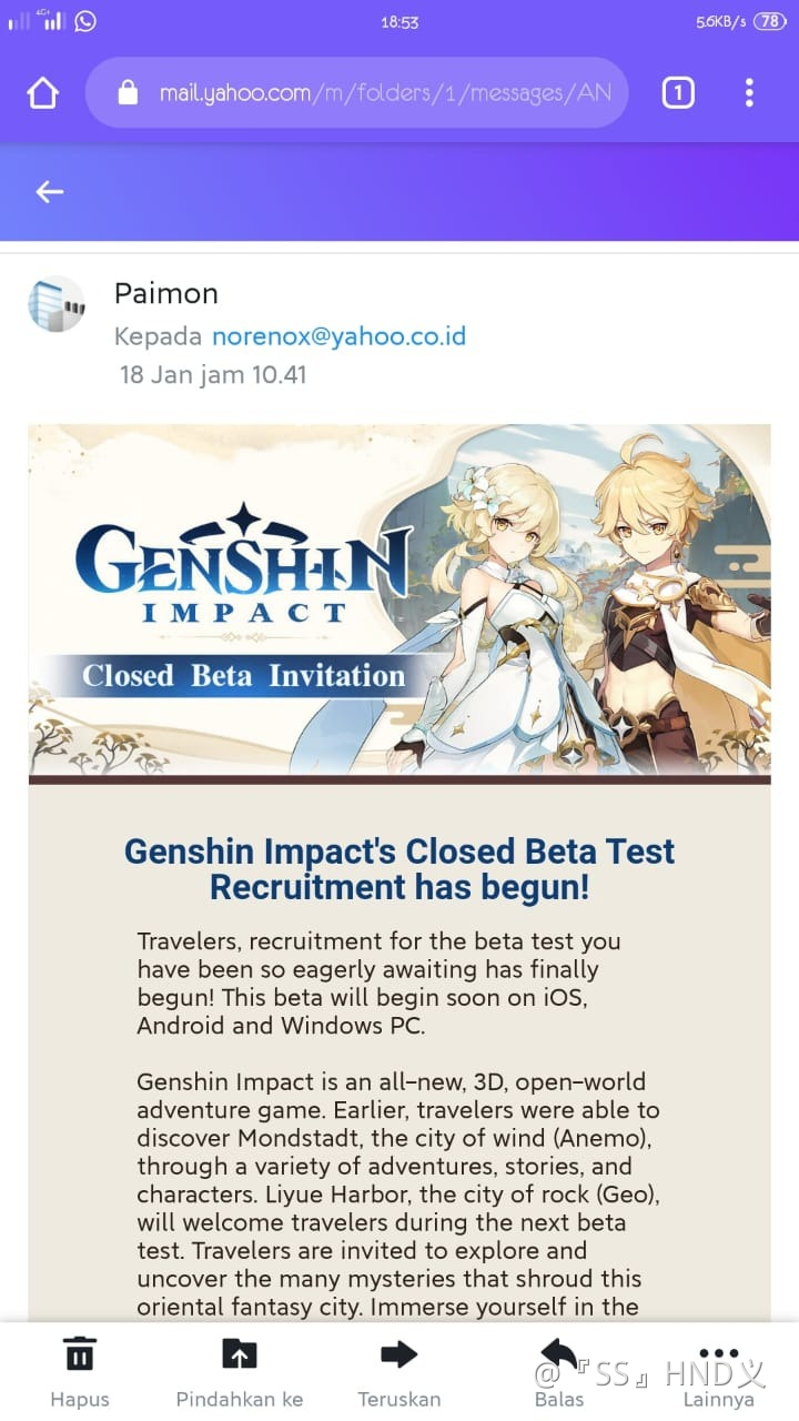 Did everyone get emails from Paimon? Genshin Impact | HoYoLAB