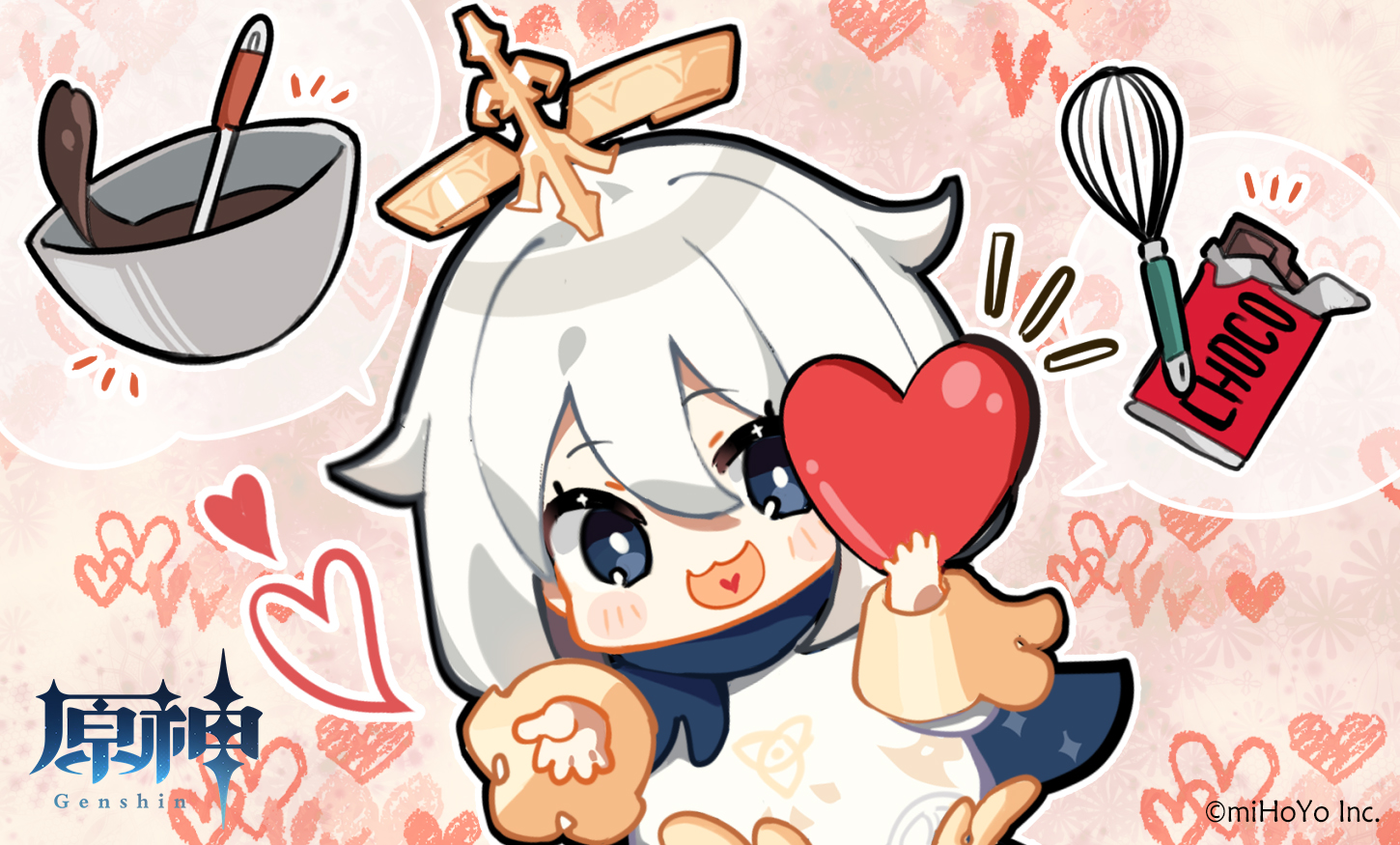 [OFFICIAL-ART] 【Happy Valentine】- Paimon Genshin Impact | HoYoLAB