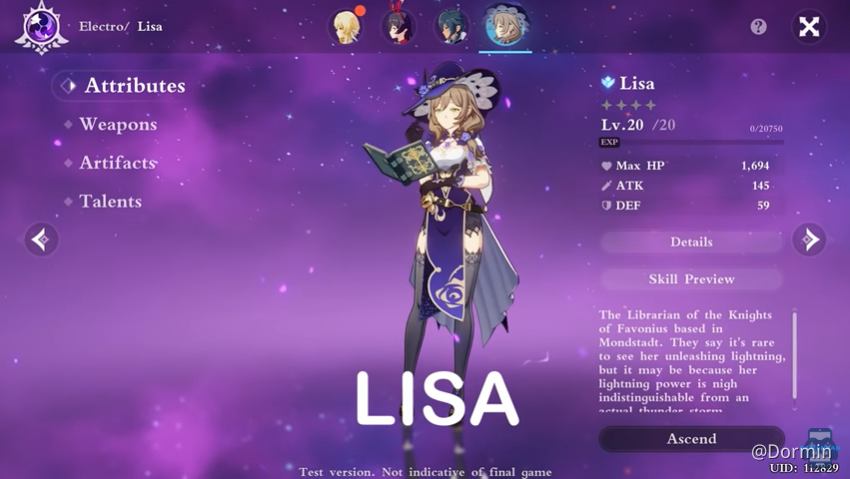 Genshin Impact - Details about Lisa Genshin Impact | HoYoLAB