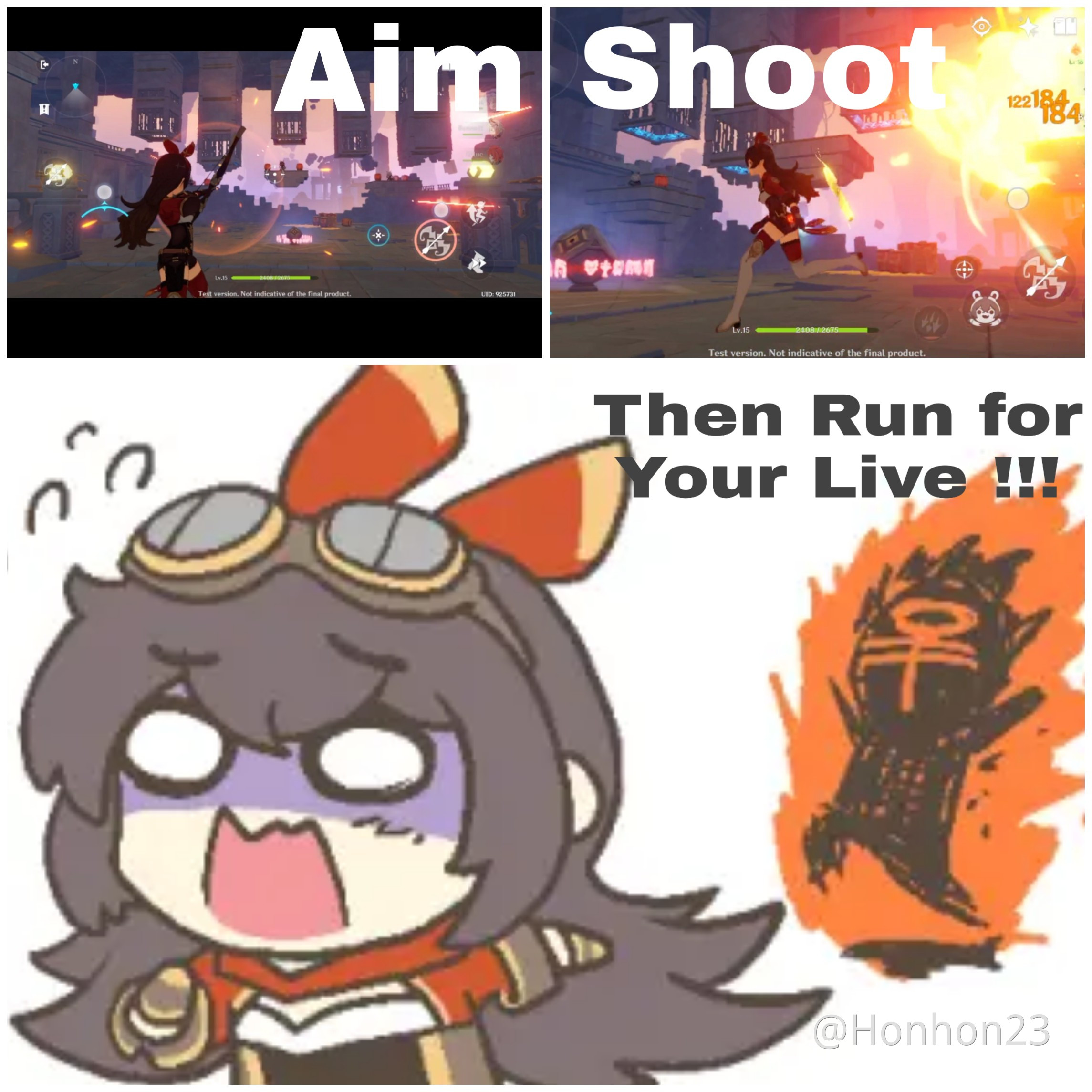 [Meme] Amber while fighting Hilicurl Genshin Impact | HoYoLAB