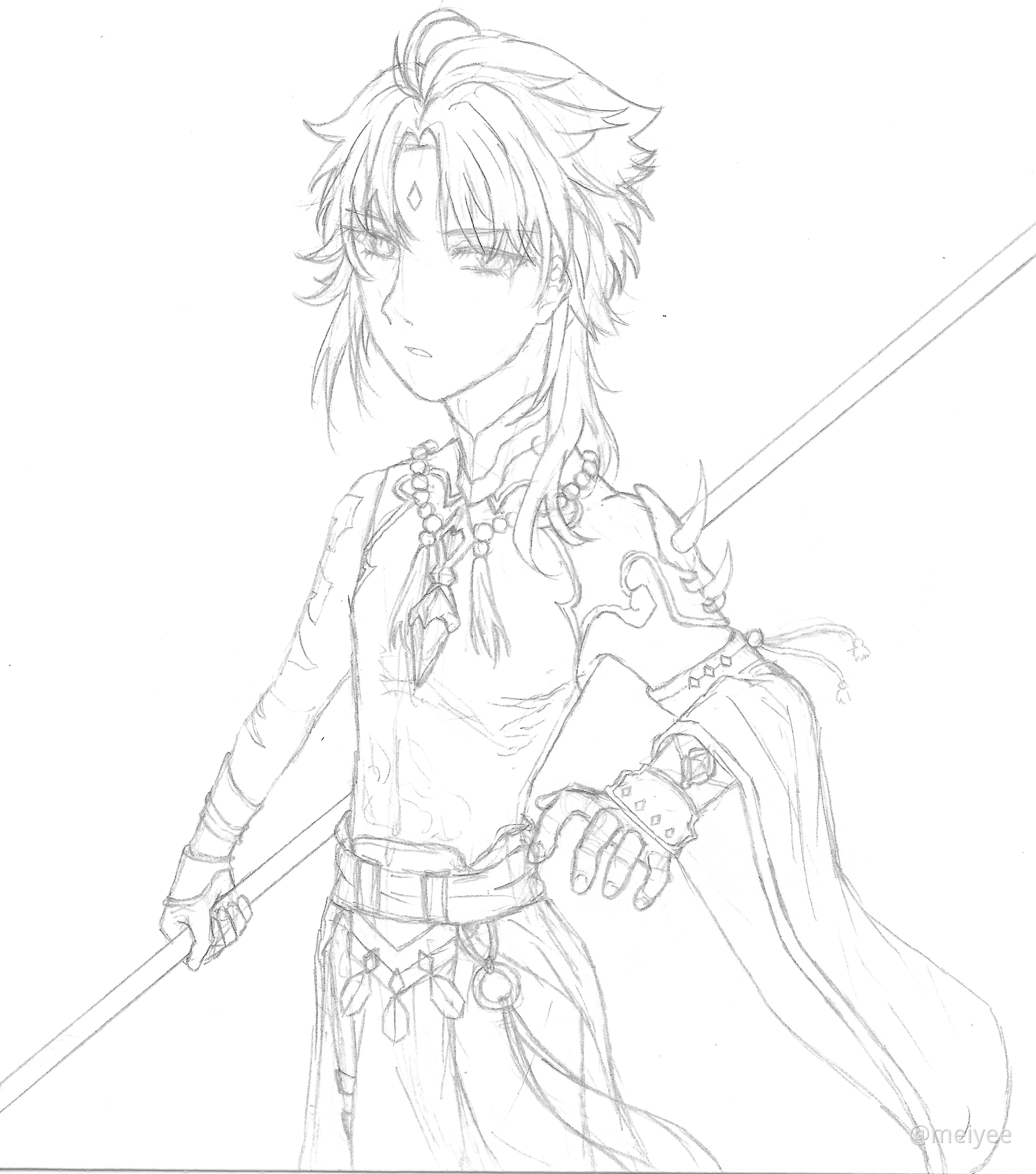 Xiao Work in Progress Sketch Genshin Impact | HoYoLAB