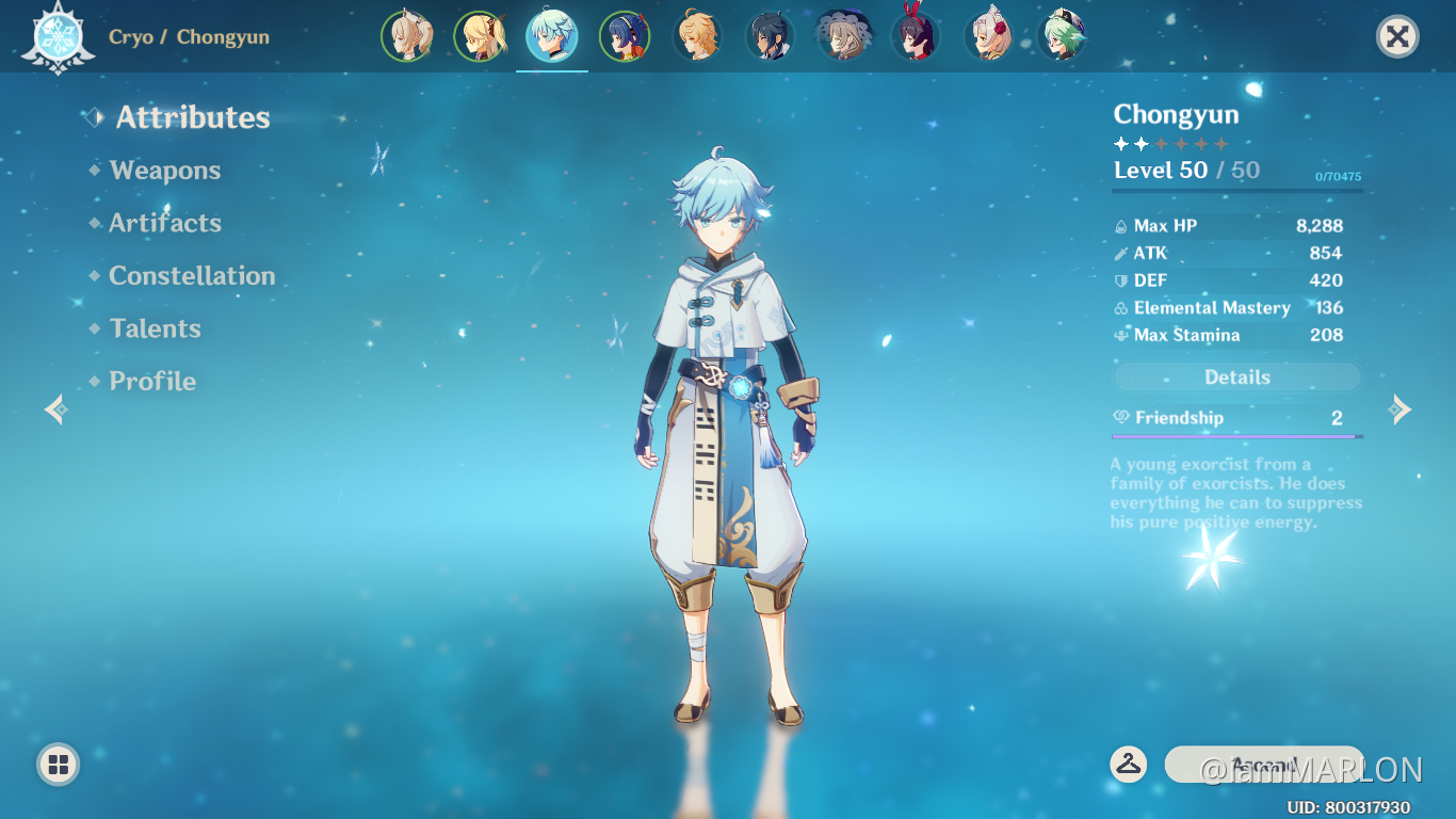 CHONGYUN CURRENT BUILD | DPS Genshin Impact | HoYoLAB