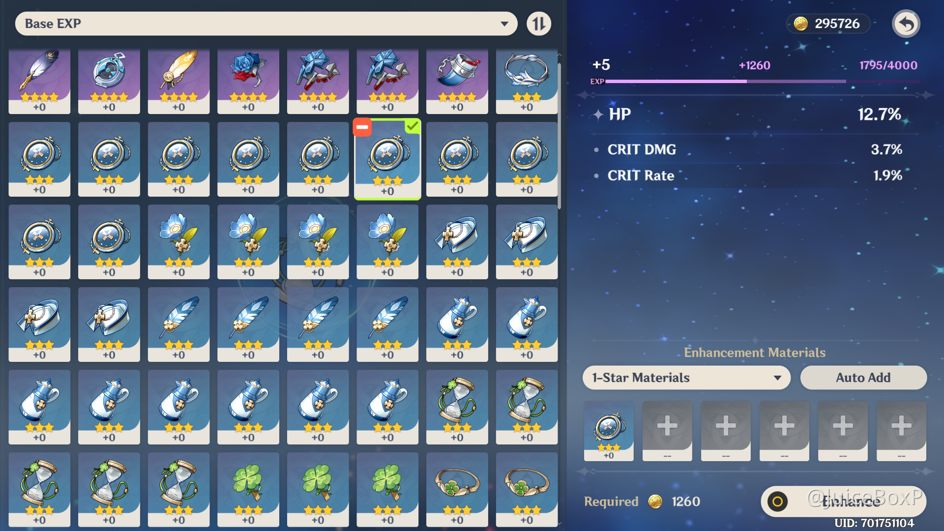 We need to be able to see the stats of the items we are breaking down ...