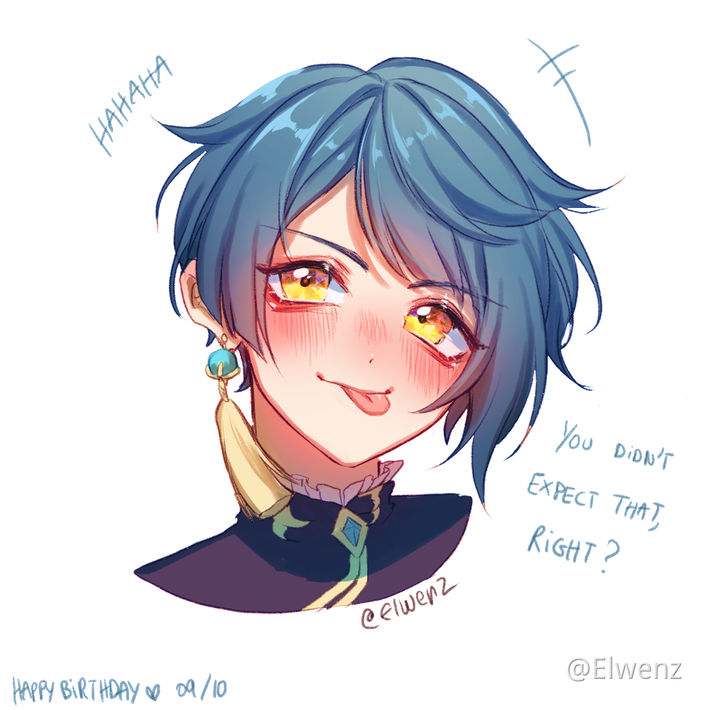 Xingqiu blushing sketch - HAPPY BIRTHDAY Genshin Impact | HoYoLAB