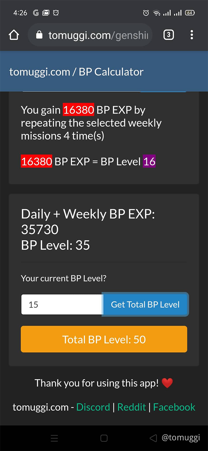 Basic BP (Battle Pass) Calculator to help you reach your in-game goals ...
