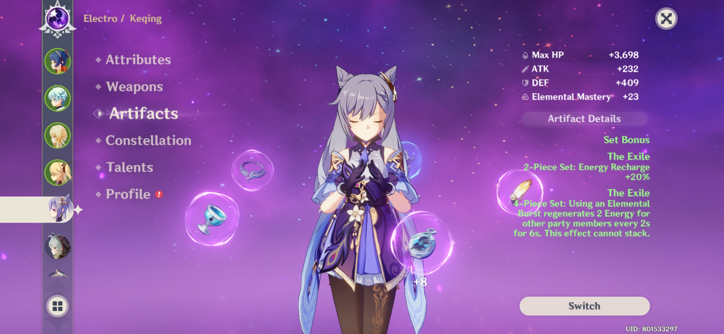 Need artifact set suggestion fo Ke Qing Genshin Impact | HoYoLAB