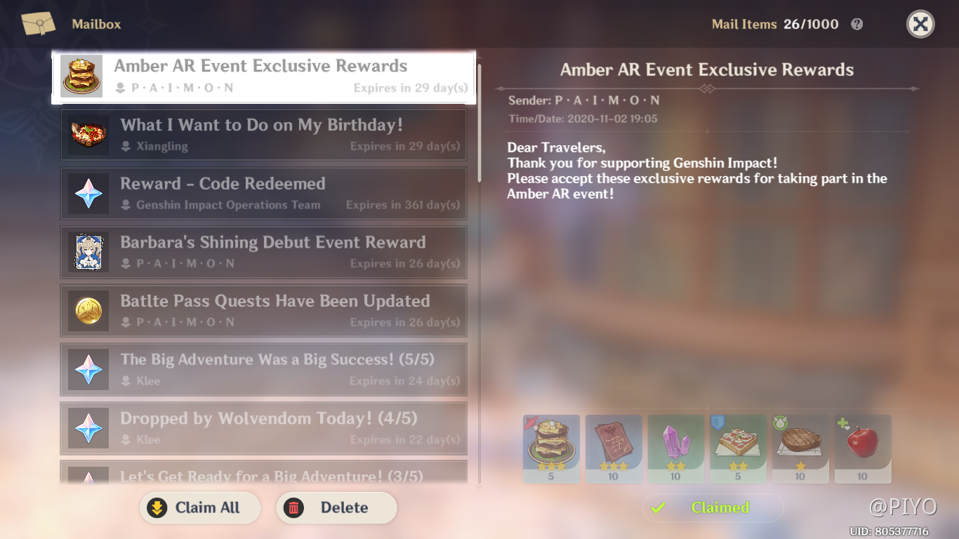 [Question] Amber AR Event Exclusive Rewards Genshin Impact | HoYoLAB