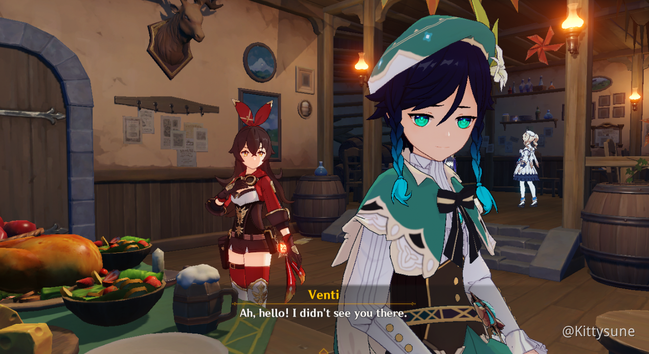 uhh what amber intention looking at drunk venti ? Genshin Impact | HoYoLAB