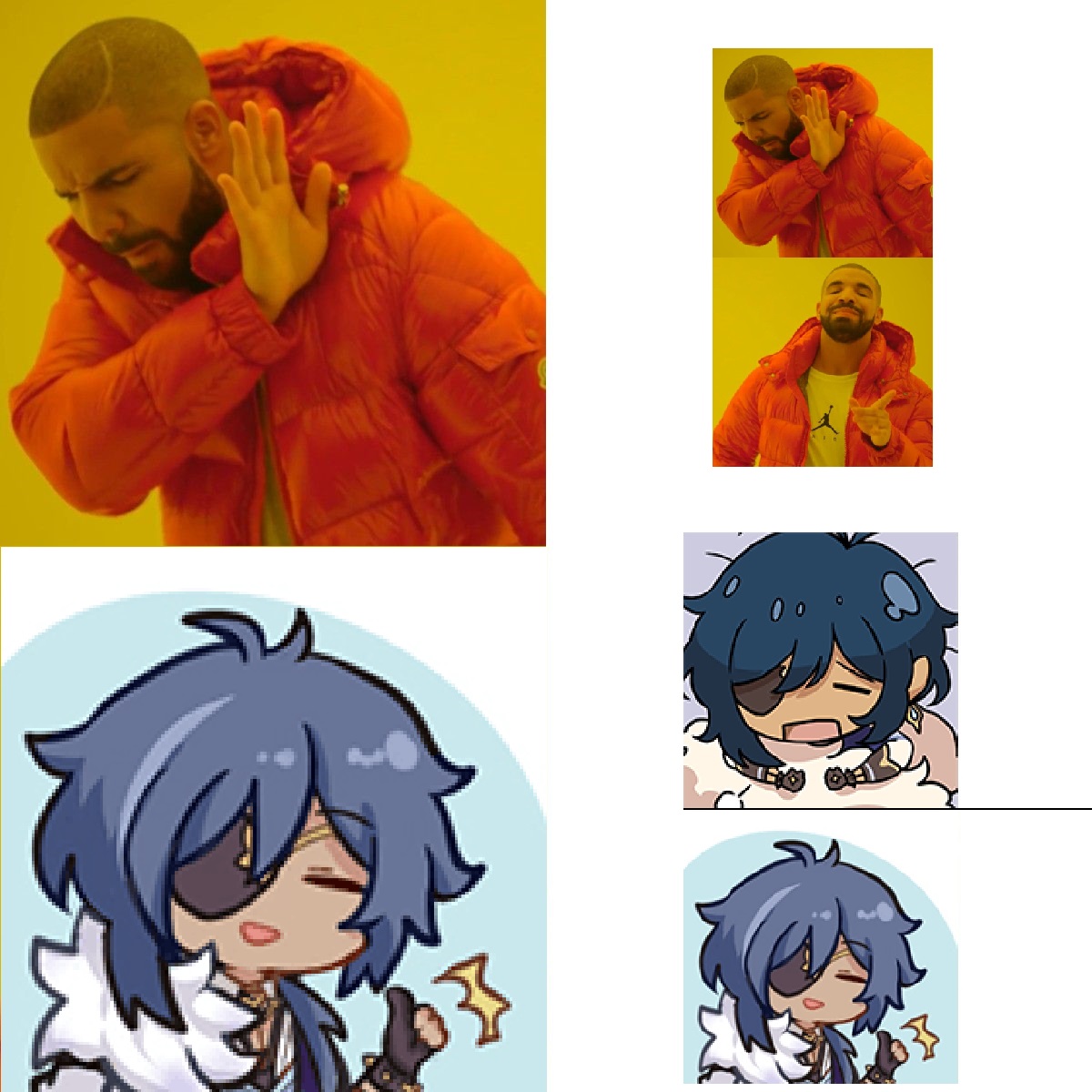 Drake Meme but Genshin Impact (Comes with free meme format inside ...