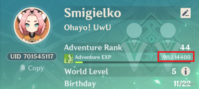 1 Adventure Rank EXP | Genshin Impact | HoYoLAB