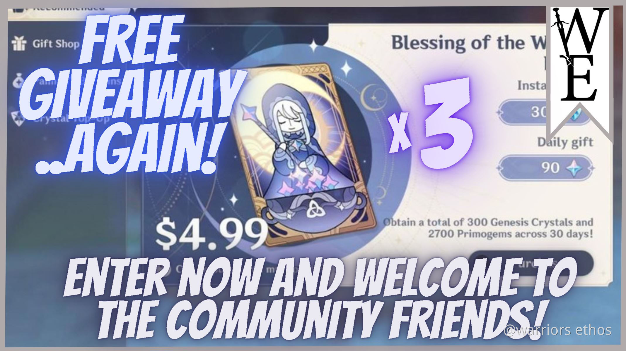 [Updated Post] Free Giveaway 3x Blessing of the Welkin Moon Genshin Impact | HoYoLAB