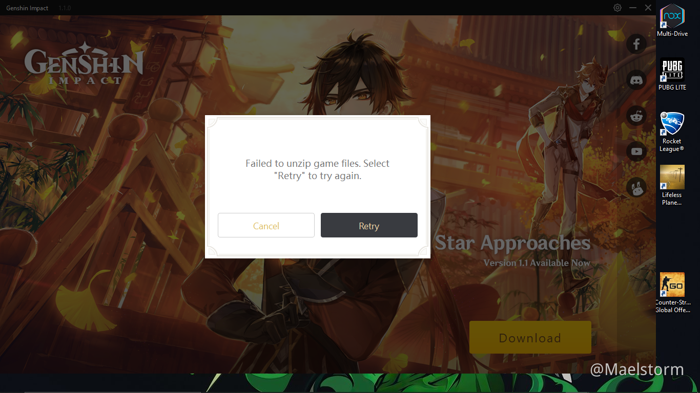 Failed To Unzip Game Files error Genshin Impact | HoYoLAB