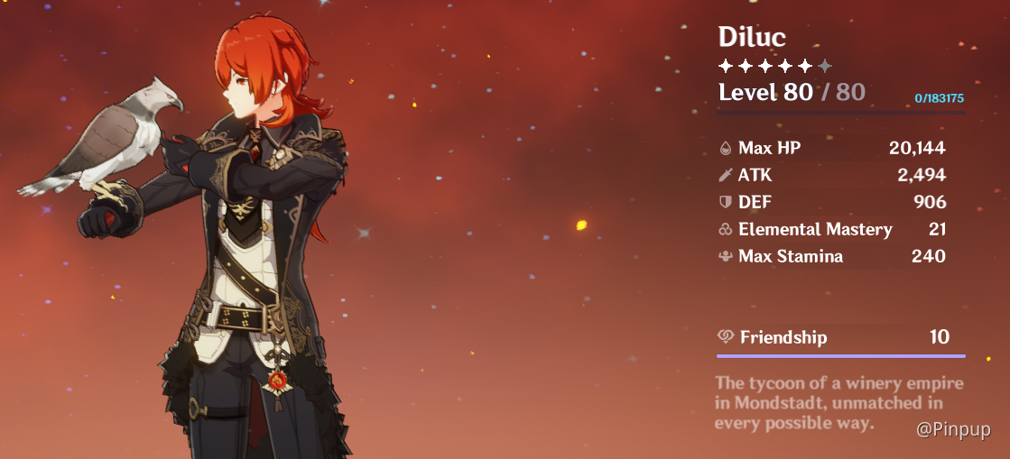 Finally reach Diluc friendship level 10 Genshin Impact | HoYoLAB