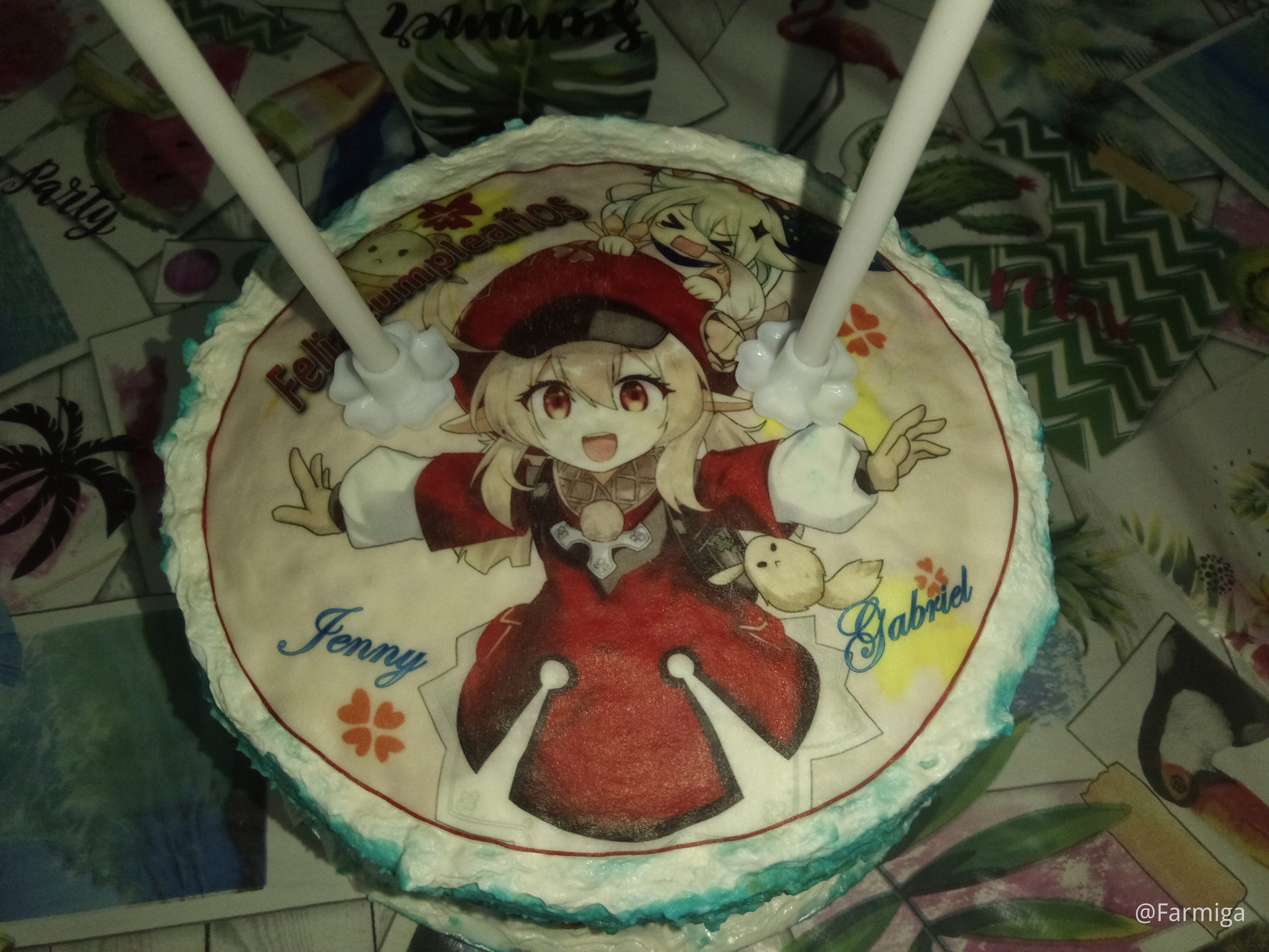 Amazing Birthday 😍🥳 LOVE this cake and cookies haha Genshin Impact ...
