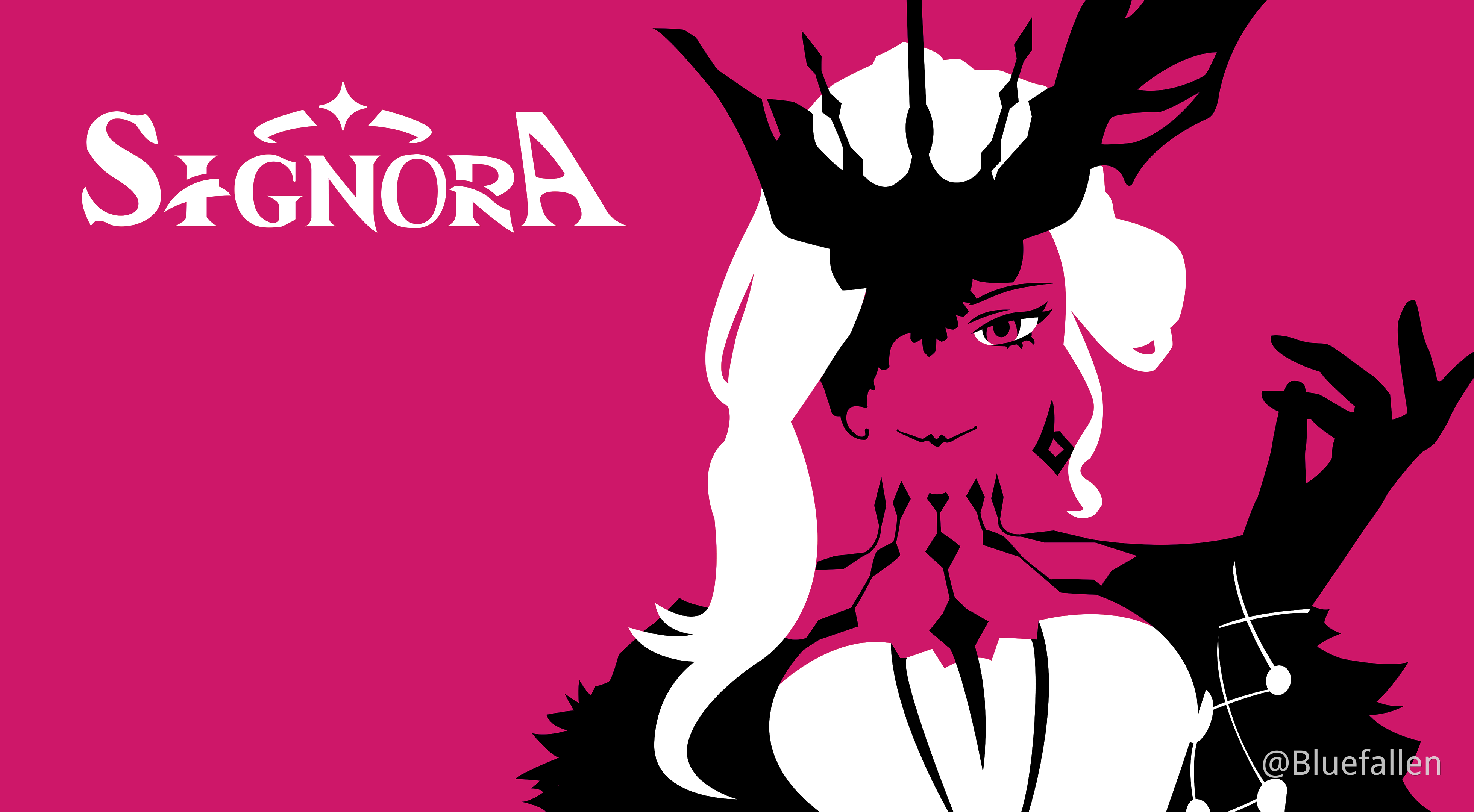 La Signora mommy vectorial background with Genshin typography. Genshin ...