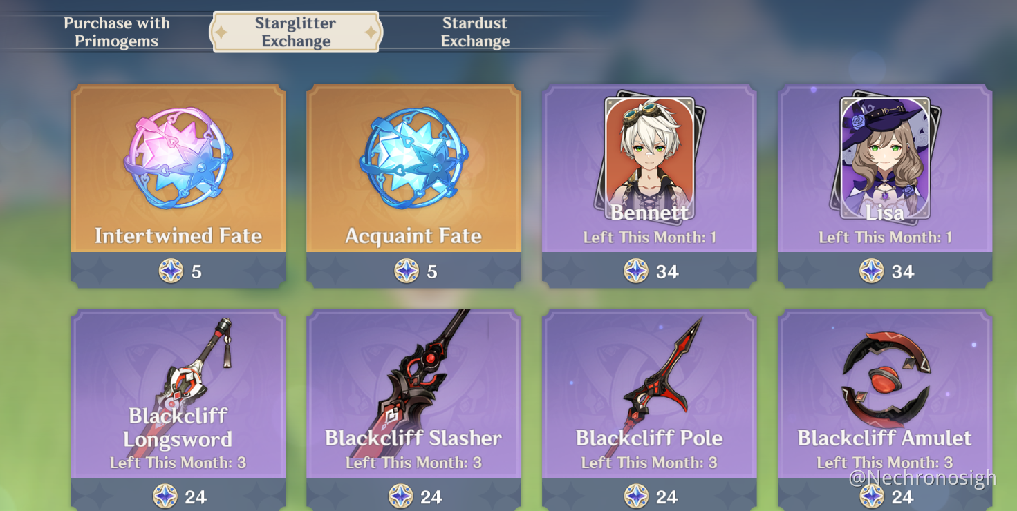 Hasn't Mihoyo announced any Star Glitter Shop reset? Genshin Impact ...