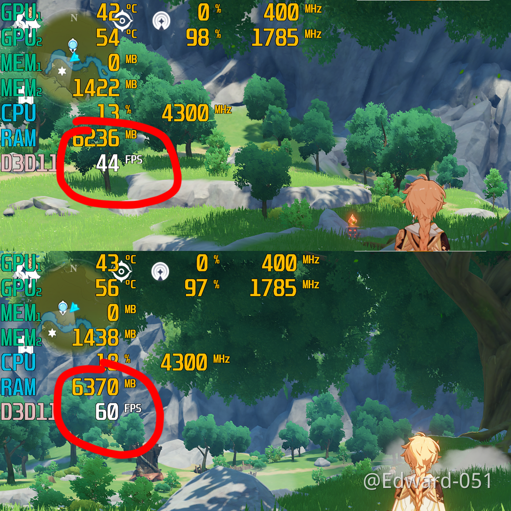 Frame rate dips under Windrise Tree Genshin Impact | HoYoLAB