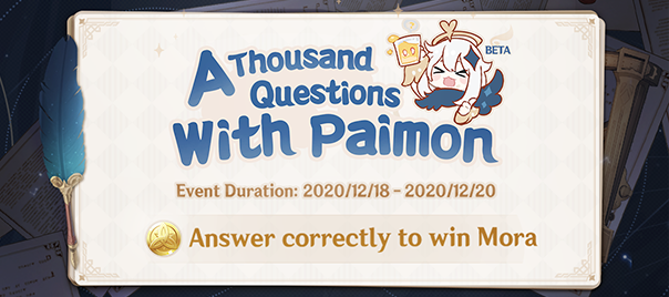 "A Thousand Questions With Paimon" Quiz Event Now Open! Genshin Impact ...