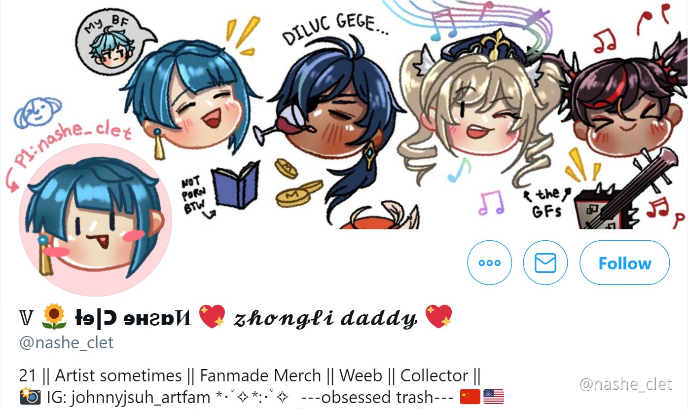 Genshin-themed Twitter layout with Fanart Genshin Impact | HoYoLAB