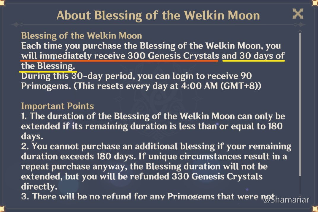 Question Blessing Of The Welkin Moon Period Genshin Impact | HoYoLAB