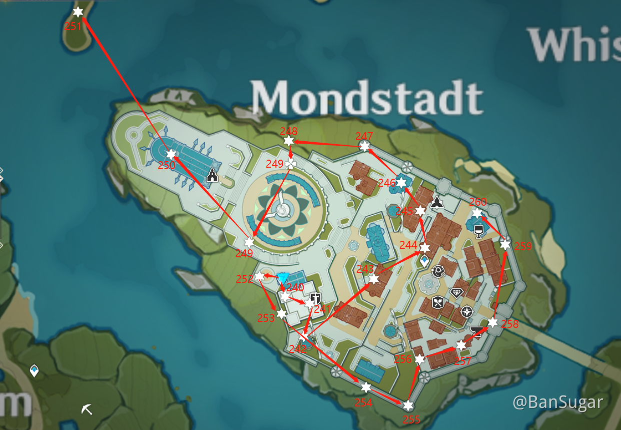 [Guide] Mondstadt Efficient Chests Route - Mondstadt City (240-260) Genshin Impact | HoYoLAB