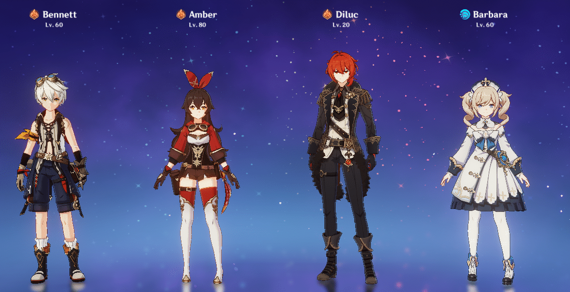 the c1 pyro trio Genshin Impact | HoYoLAB