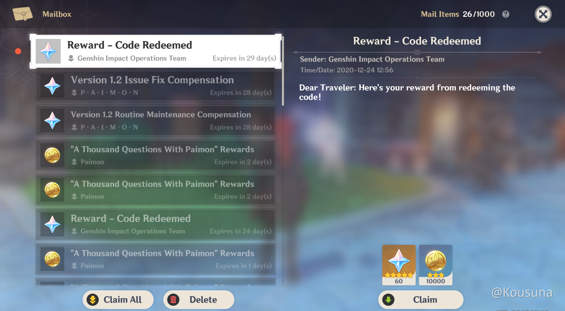 free primo code.. claim before its too late.. Genshin Impact | HoYoLAB