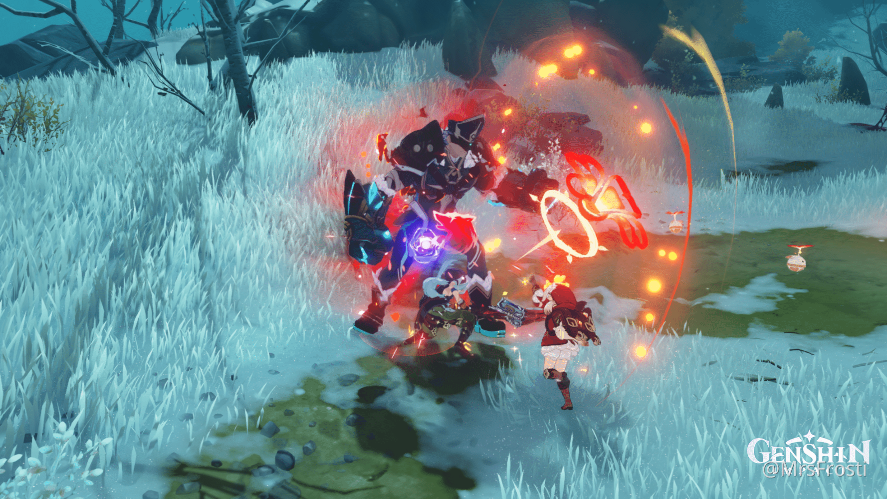 Burny red girl. And Razor! Fun. Genshin Impact | HoYoLAB