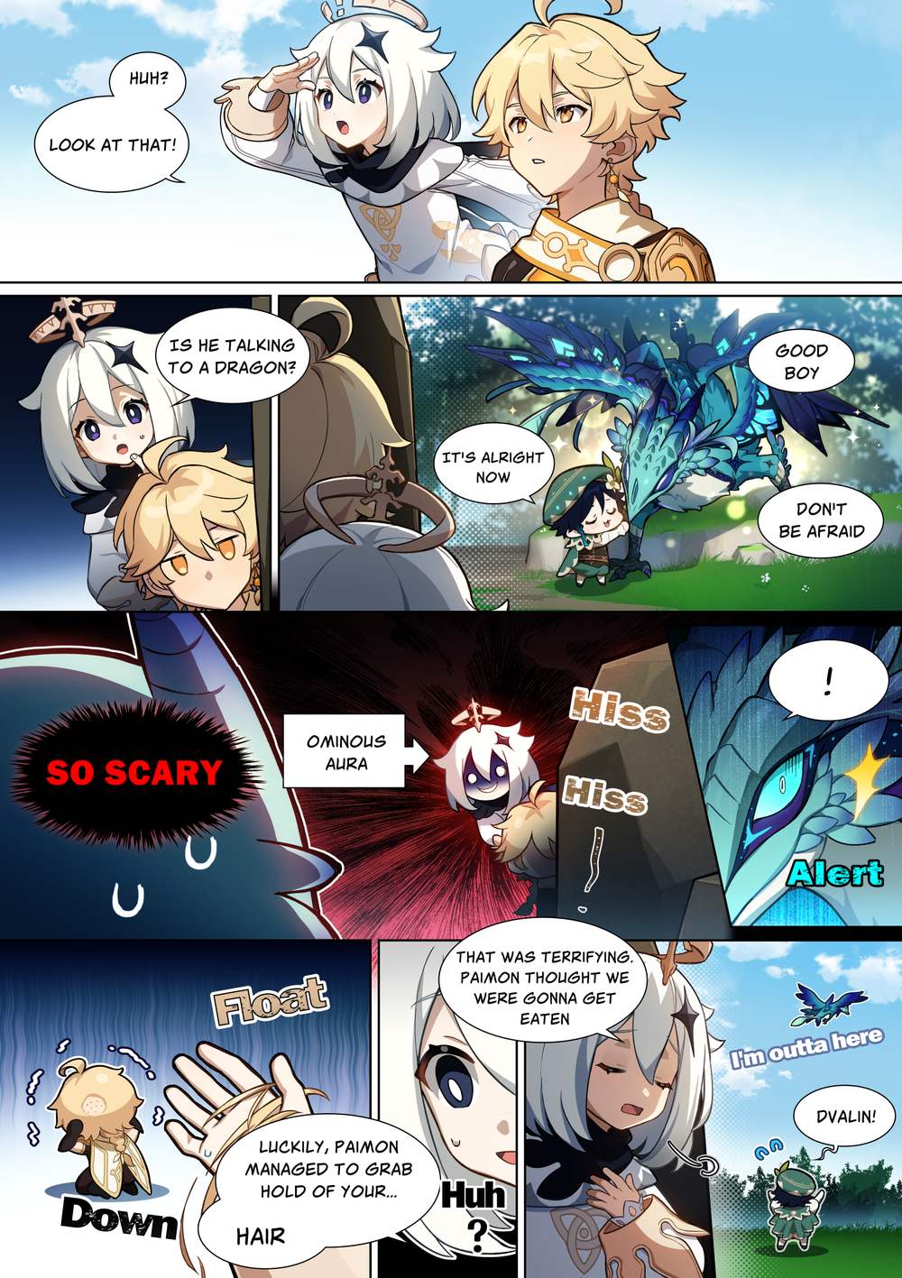 Genshin Impact 4-Panel Comics | Part 4 Encounter With Stormterror ...