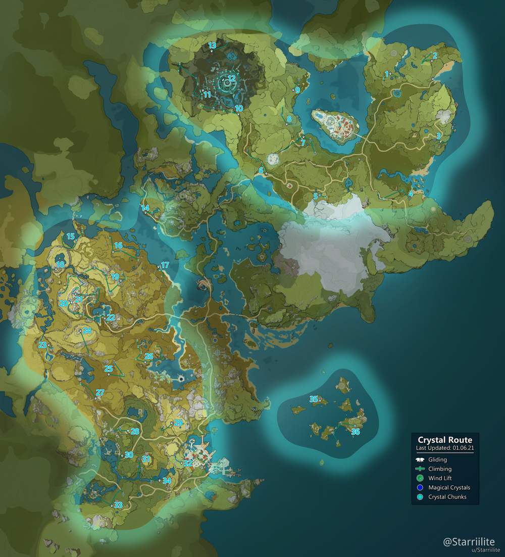 Crystal Chunk Farming Route (w/ PSD File) Genshin Impact | HoYoLAB