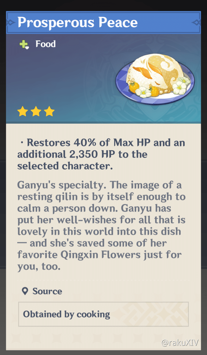 Ganyu Special Dish from Universal Peace Genshin Impact | HoYoLAB