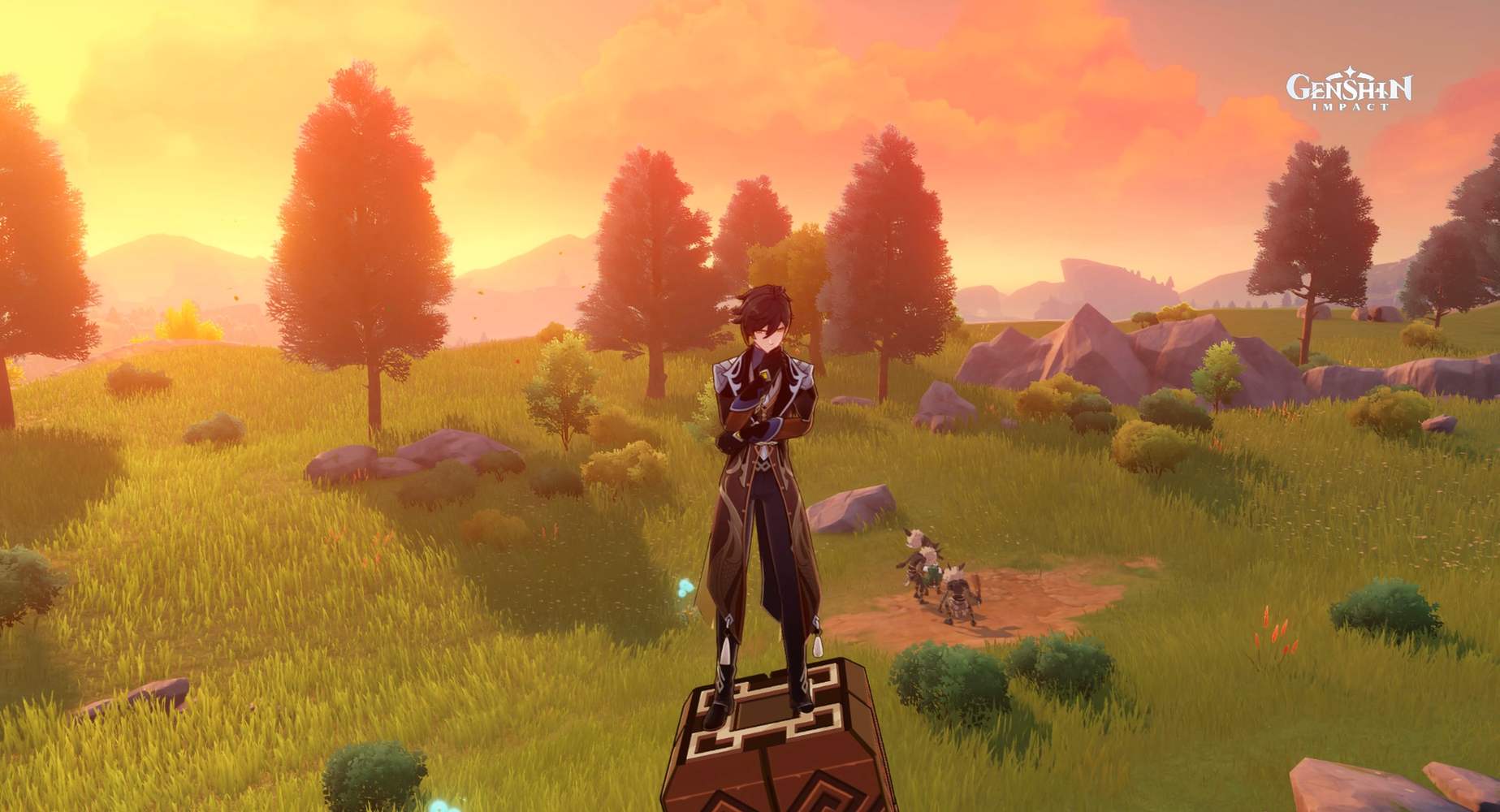 Geo Lord enjoying the beautiful sunset of Monstad Genshin Impact | HoYoLAB