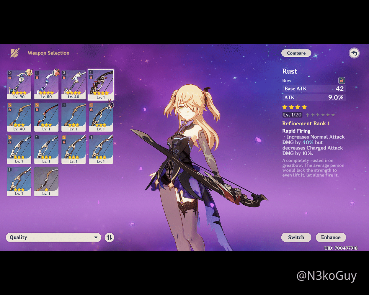 Just got the Rust bow. Genshin Impact | HoYoLAB