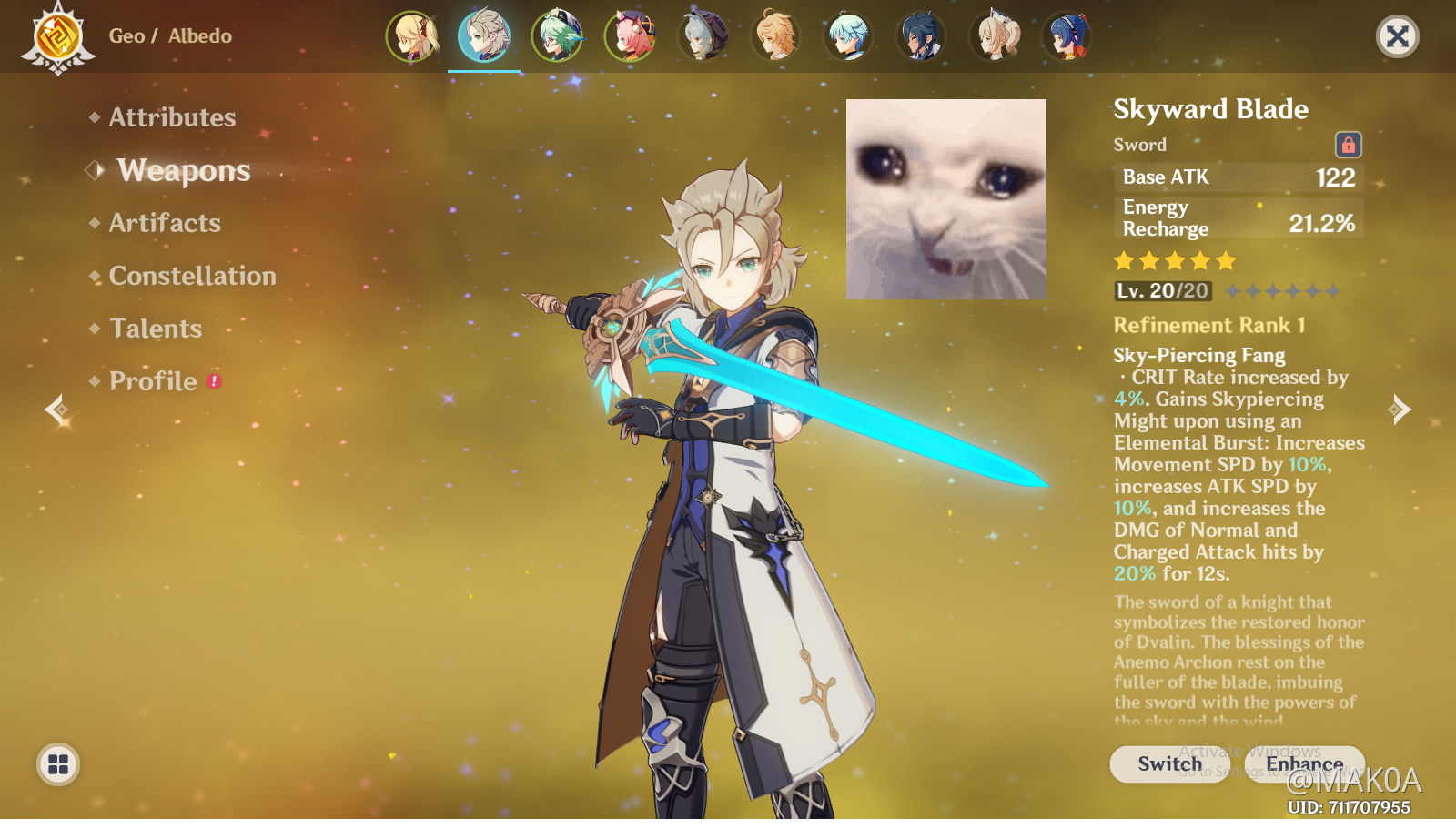 Skyward blad (Bad luck) Genshin Impact | HoYoLAB