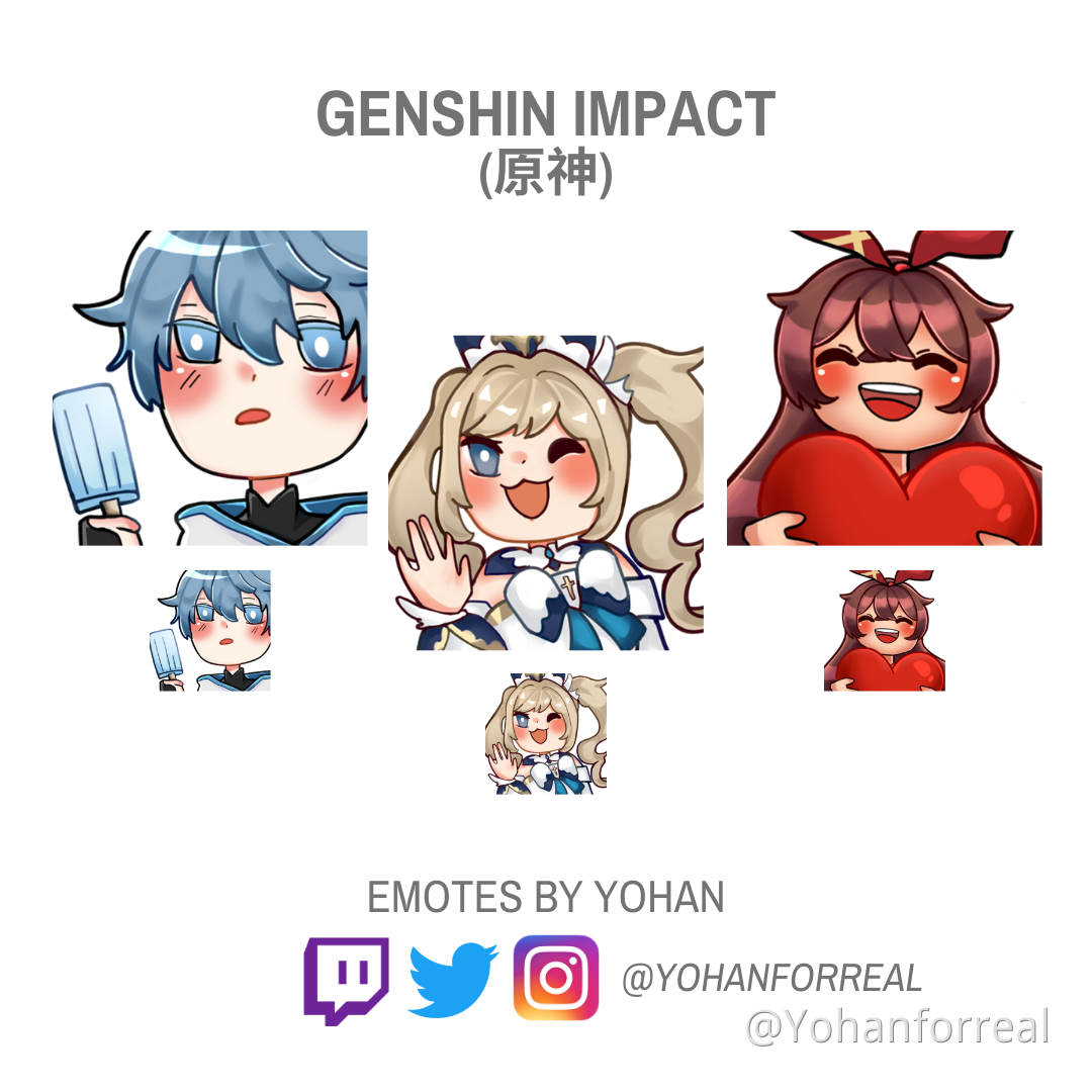 Genshin Impact Emotes~ ft. Chongyun, Barbara, & Amber ^-^ Genshin ...