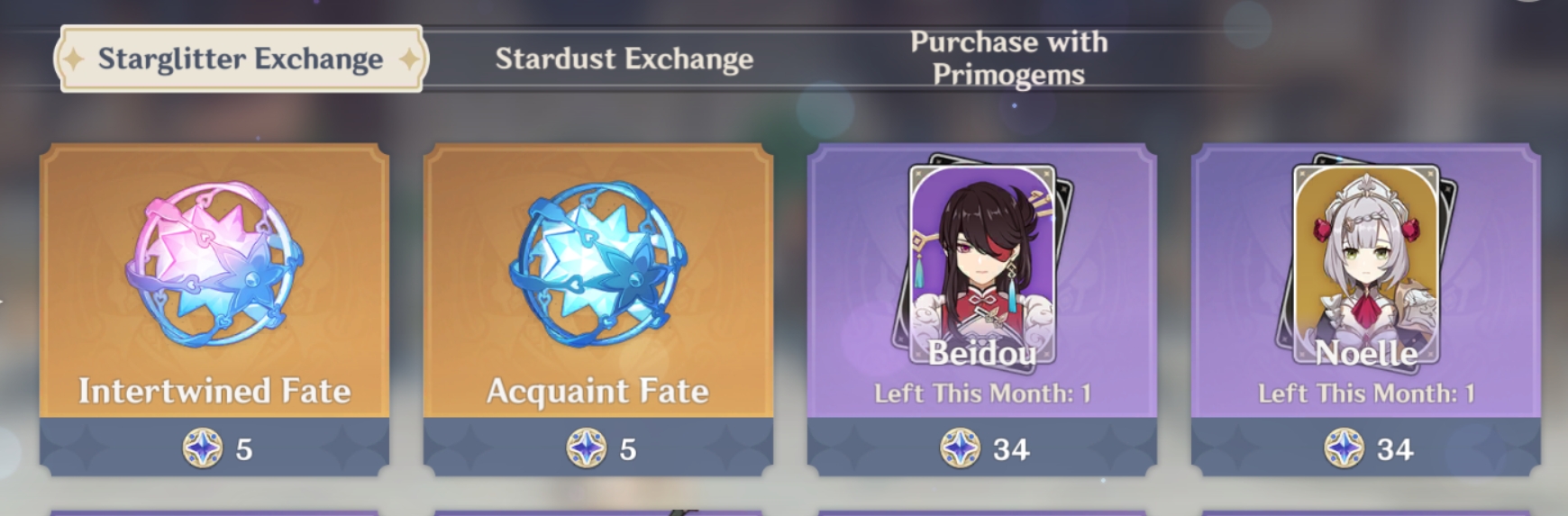 Starglitter shop | Beidou and Noelle Genshin Impact | HoYoLAB