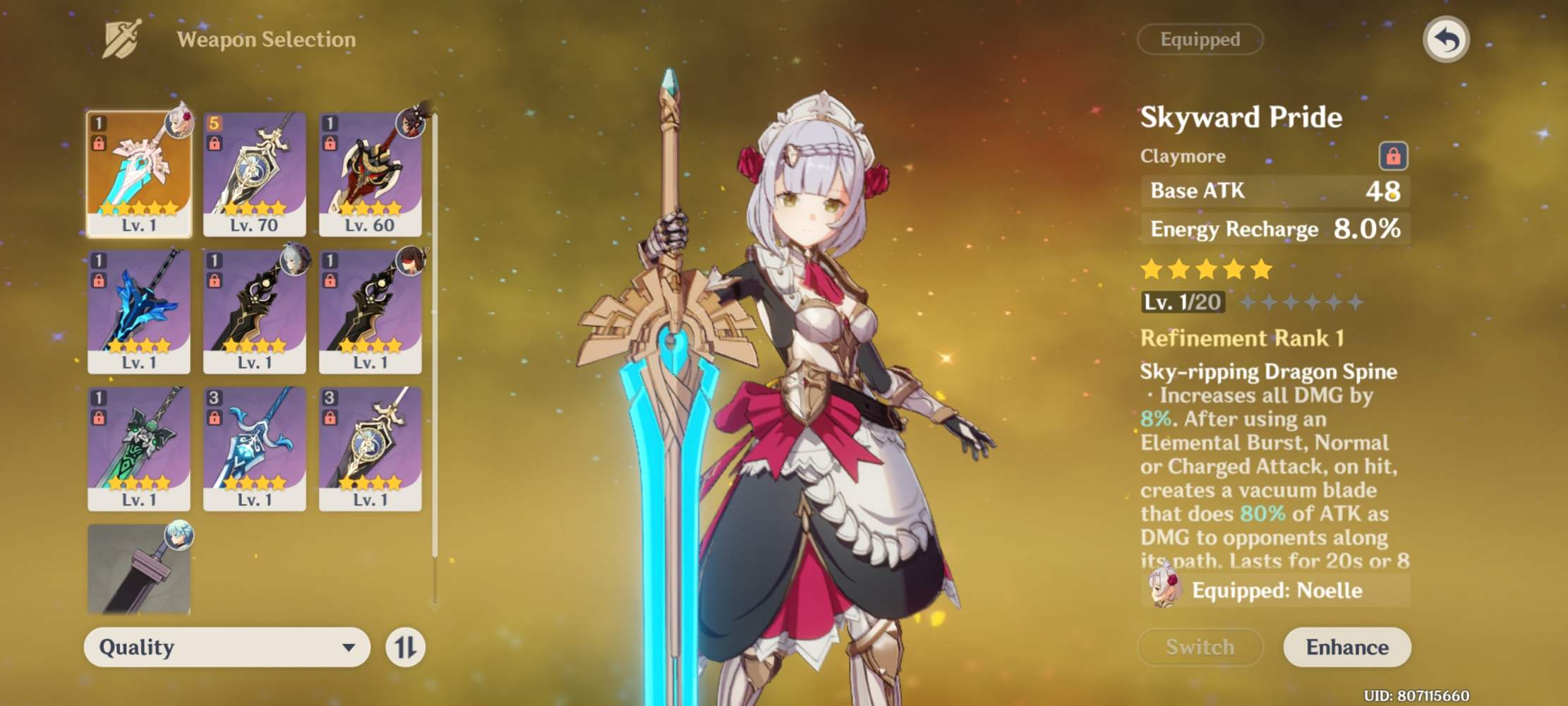 Any recommed the best weapons for DPS Noelle (C6) Genshin Impact | HoYoLAB