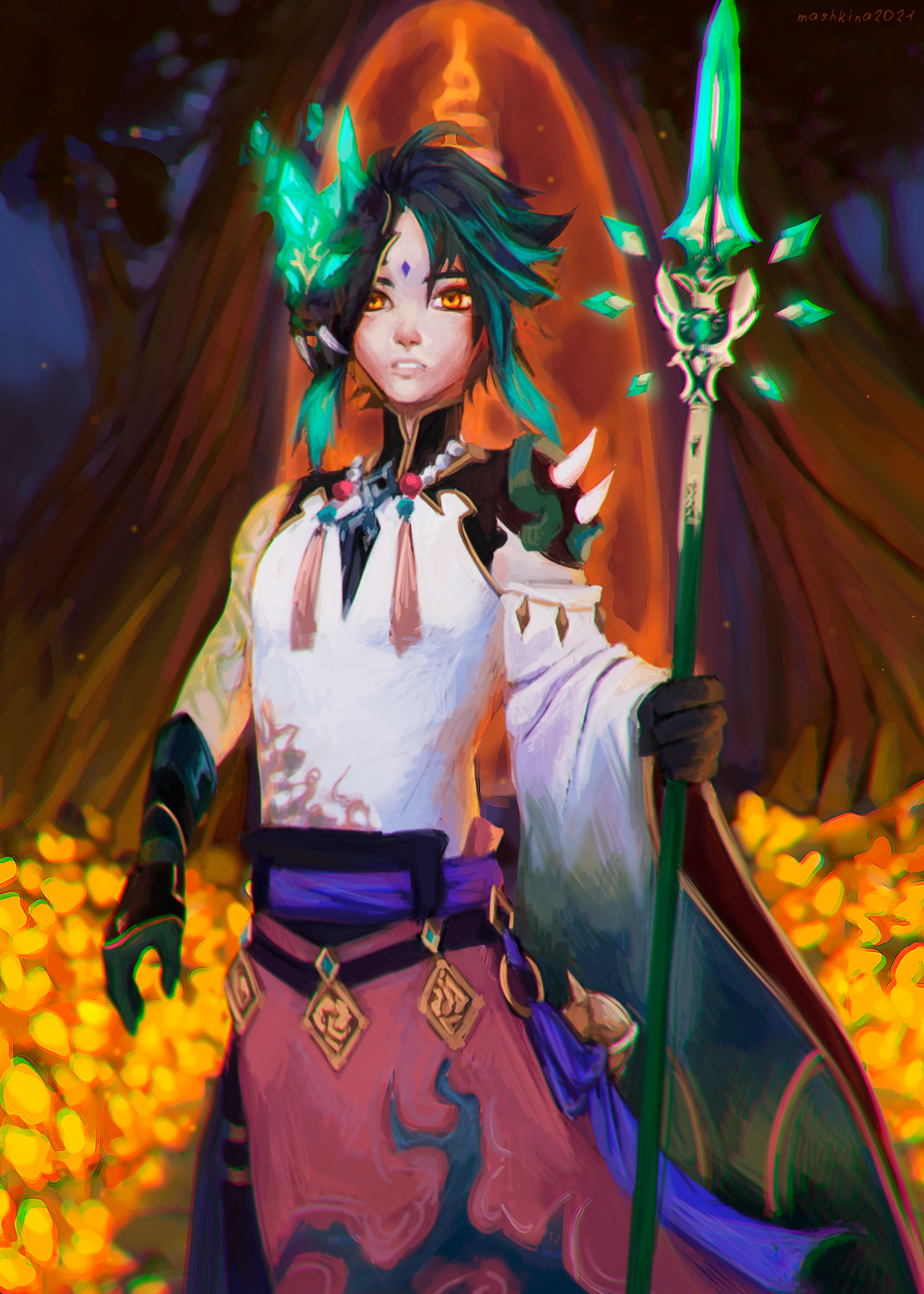 "Evil conquering", my Xiao fanart Genshin Impact | HoYoLAB