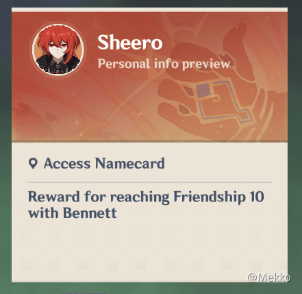 Reaching Friendship 10 with Bennett (Namecard; Bennett - Recognition ...