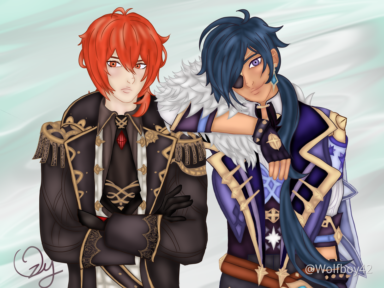 Fan Art of Diluc and Kaeya Genshin Impact | HoYoLAB