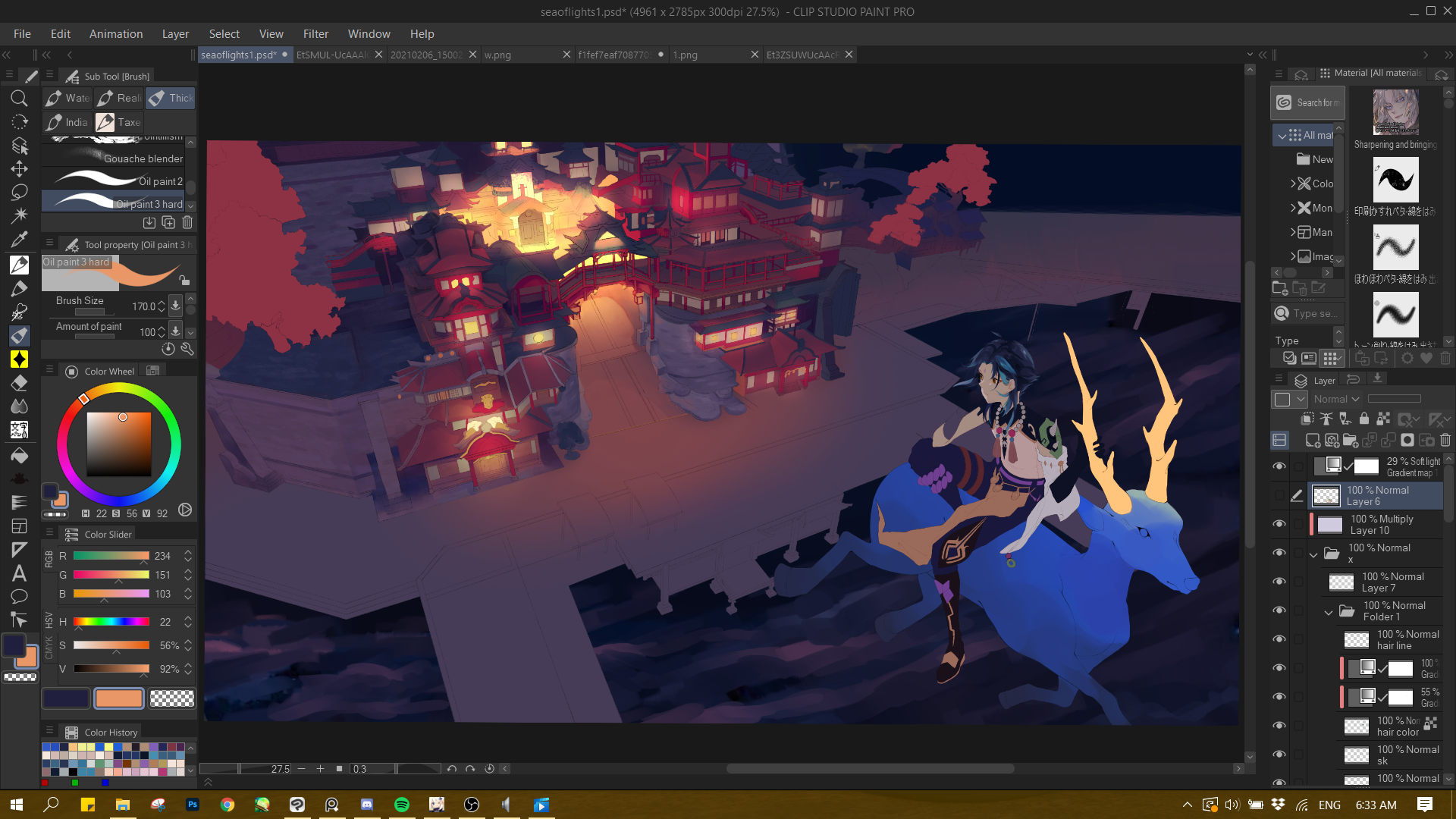 I thought I was almost done painting building details for the contest ...