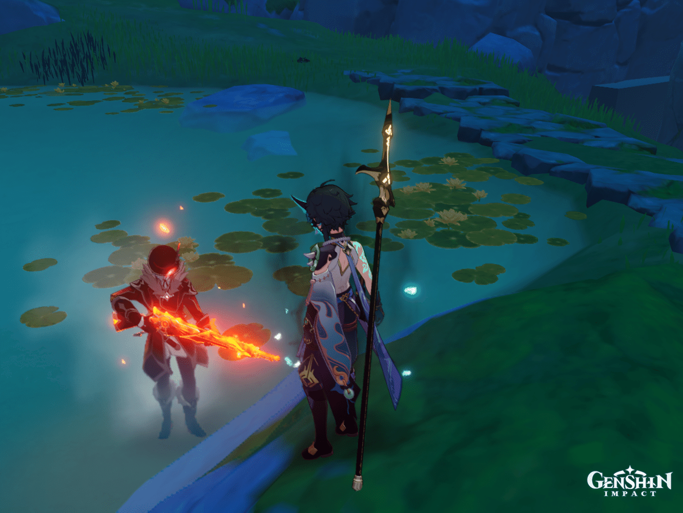 Just Pyroslinger activated his shield while standing in the water ...