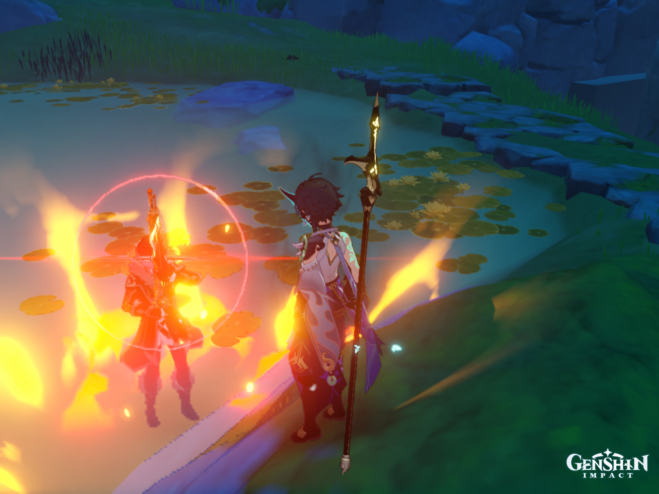Just Pyroslinger activated his shield while standing in the water ...