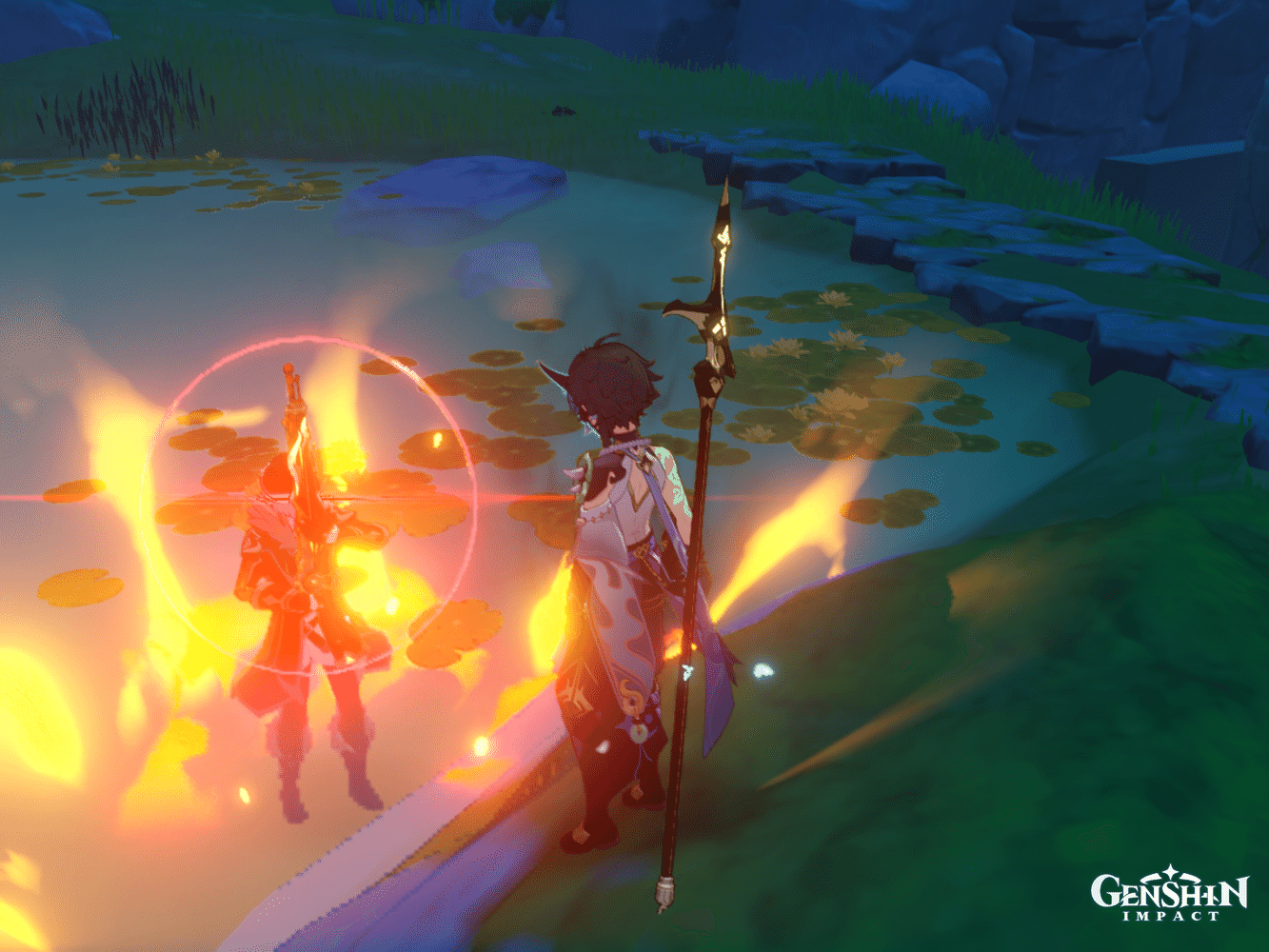 Just Pyroslinger activated his shield while standing in the water ...