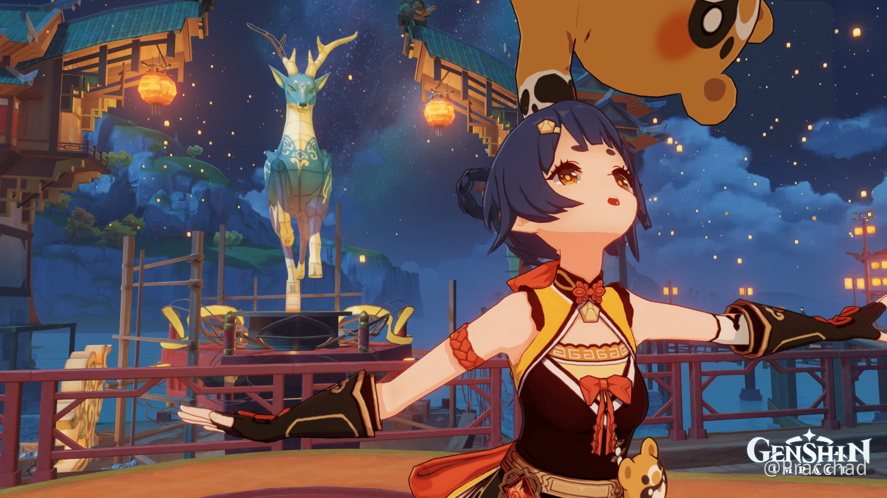 Xiangling finally made an appearance on the Lantern Rite Festival ...