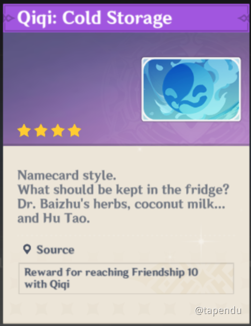 Hu Tao ,ft. QIQI's name card :) Genshin Impact | HoYoLAB