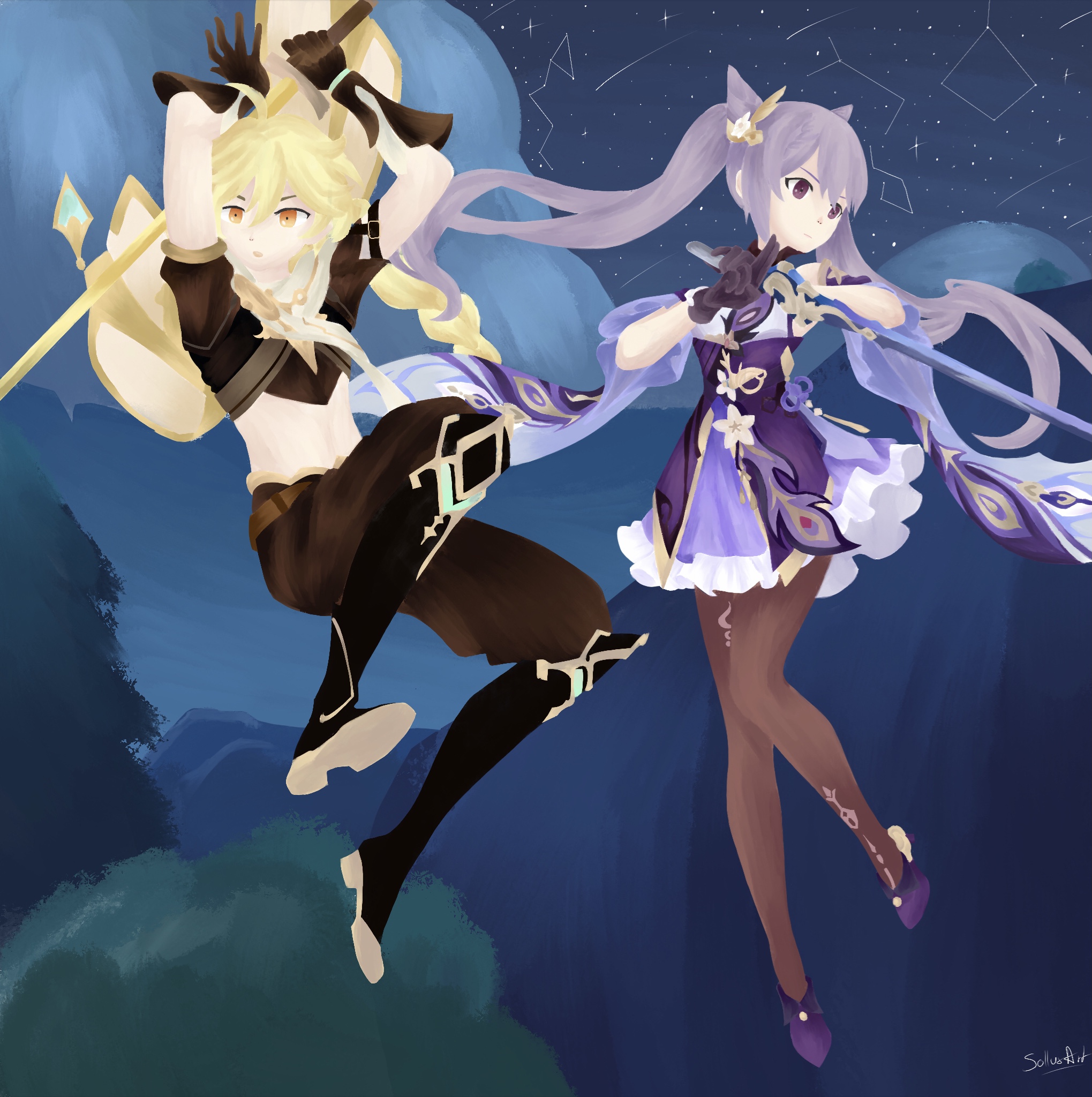 Fanart Keqing et Aether Genshin Impact | HoYoLAB