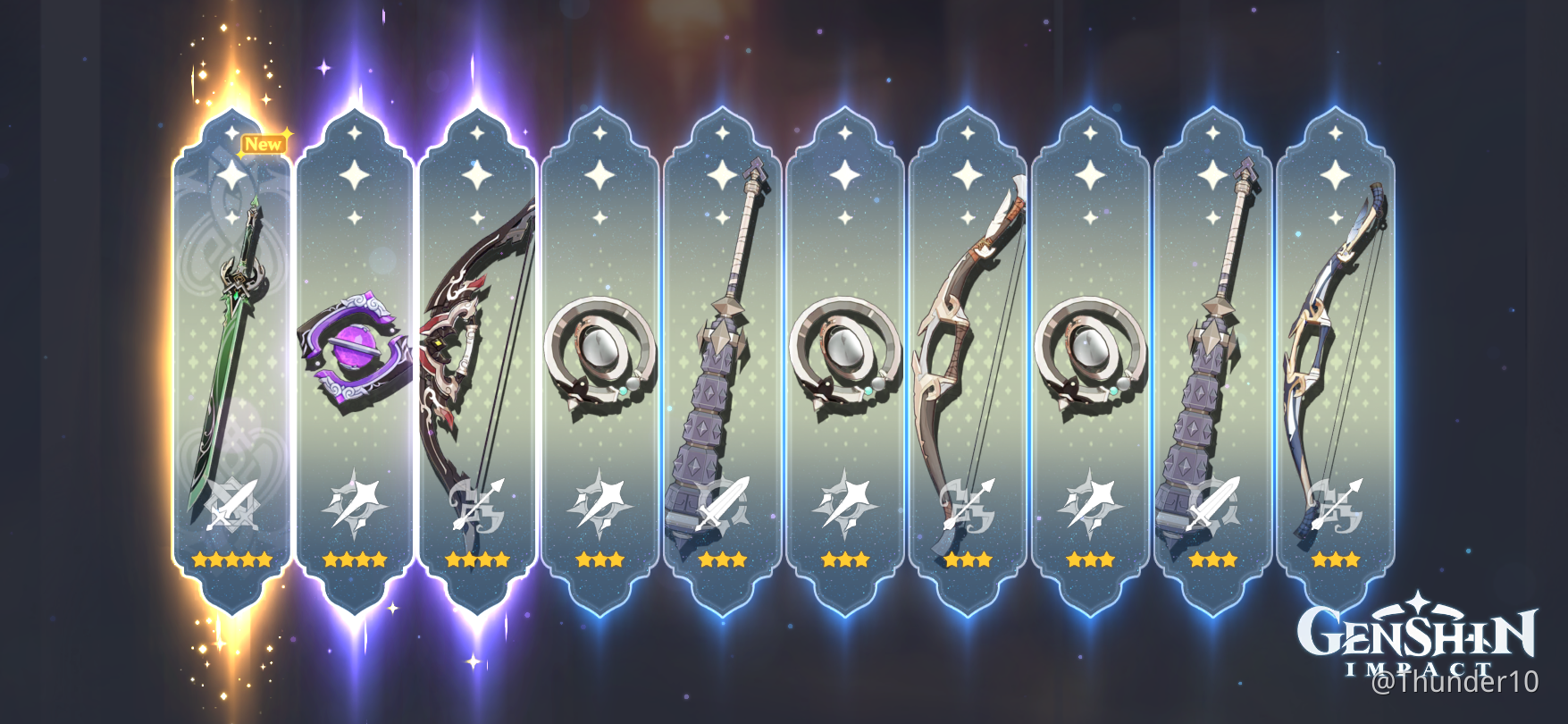 Just got Primordial Jade Cutter in first 10x pulls ^-^ Genshin Impact ...