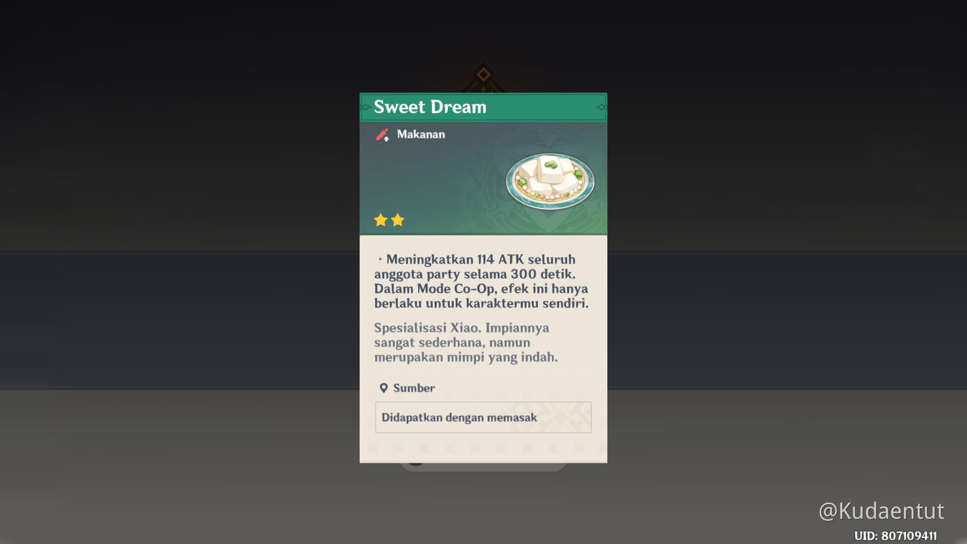 Xiao Special Food Genshin Impact | HoYoLAB