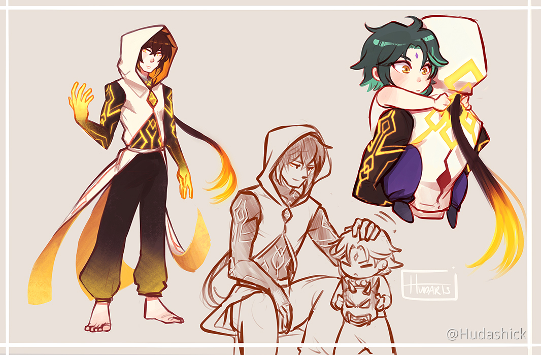 Rex Lapis and baby Xiao Genshin Impact | HoYoLAB